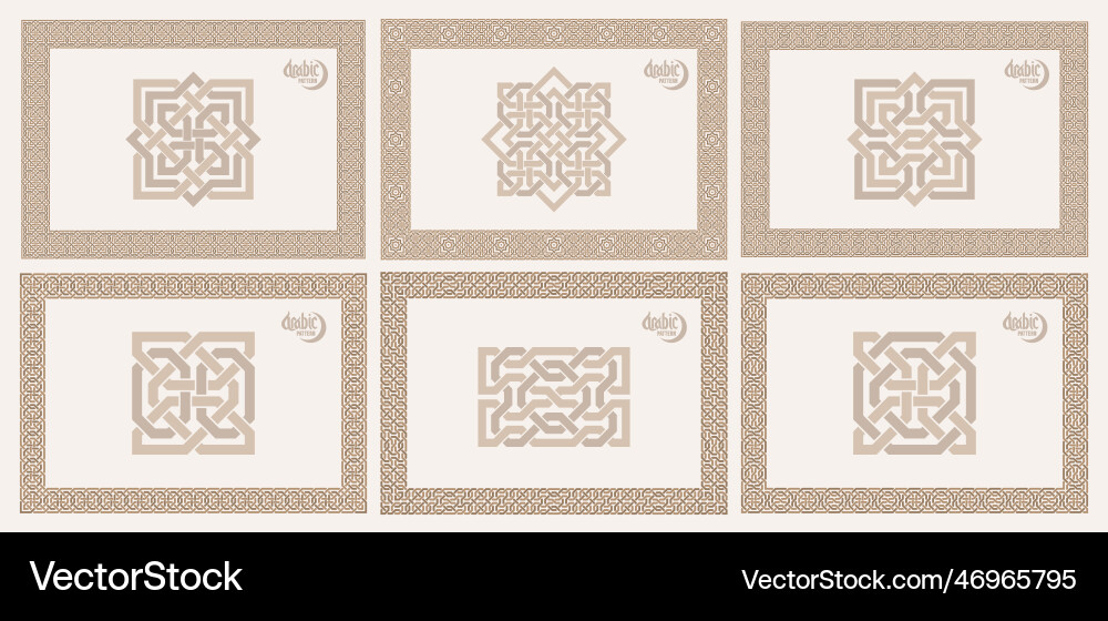 Seamless frame patterns in authentic arabian style