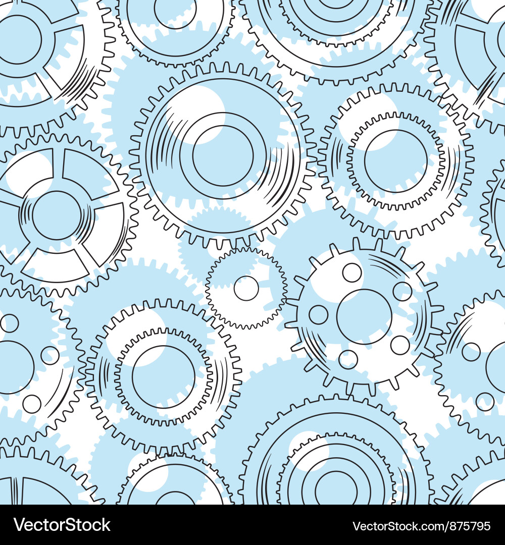 Seamless texture with mechanical gear and cogwheel
