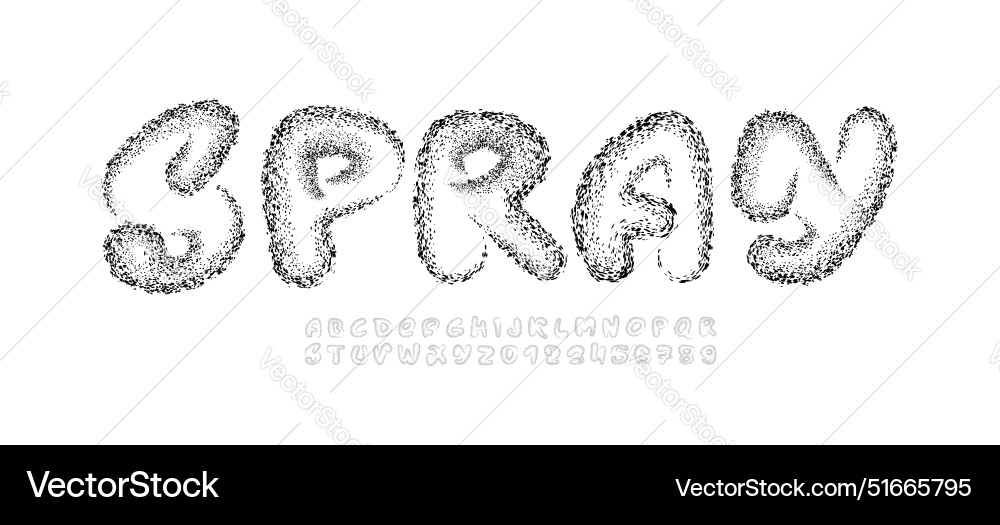 Spray font alphabet street hand-drawn typeface Vector Image