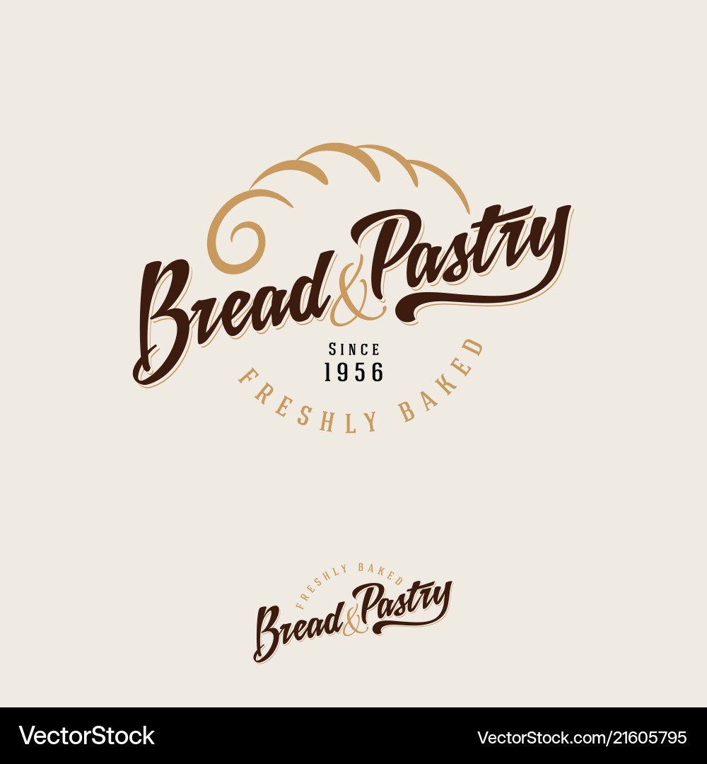 Vintage Bakery Logo - Bread & Pie Royalty Free Vector
