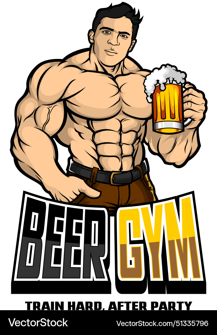 Beer gym Royalty Free Vector Image - VectorStock