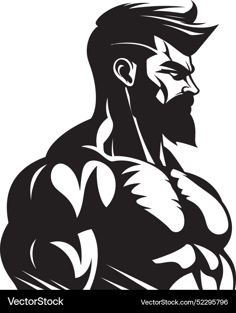 Bold black brawn vigor dark muscle Royalty Free Vector Image