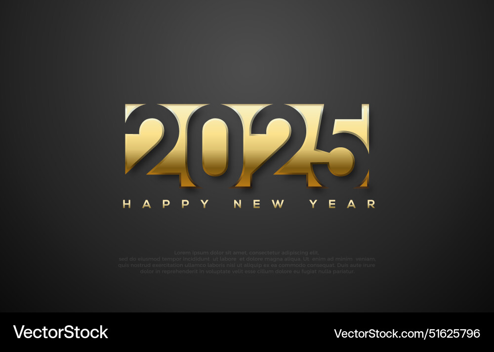 New year 2025 with white numbers in a soft red Vector Image