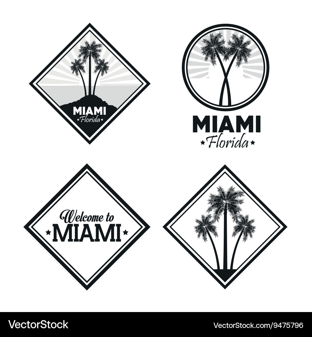 Palm tree icon miami florida design Royalty Free Vector