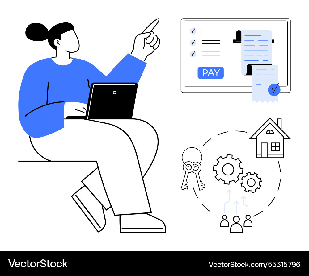 Person managing payments and financial tasks Vector Image