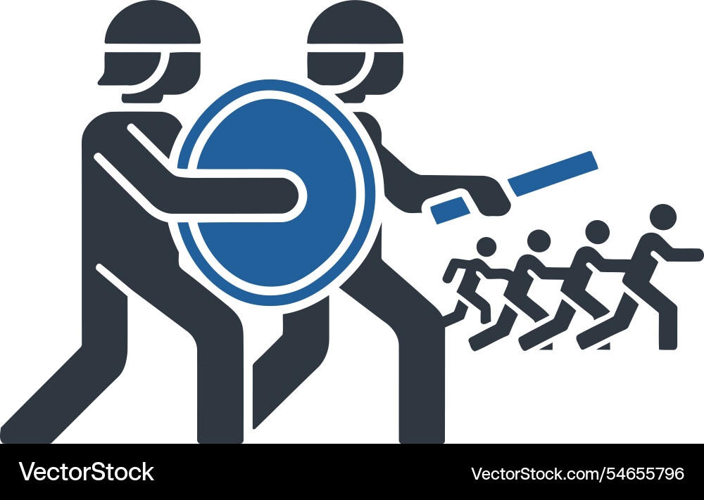 Riot police advancing icon Royalty Free Vector Image