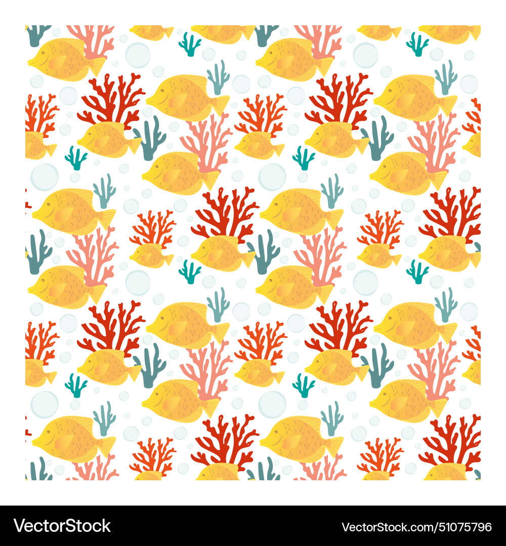 Seamless pattern of decorative fish isolated on Vector Image