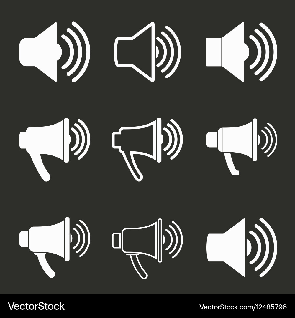 Speaker icon set Royalty Free Vector Image - VectorStock