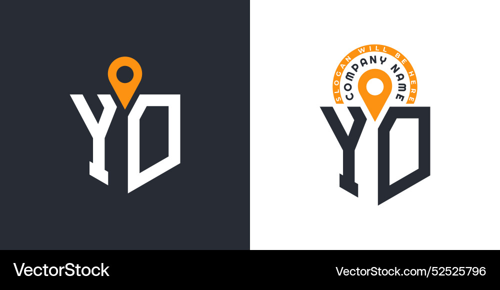 Yd location logo bundle letter dual icons Vector Image
