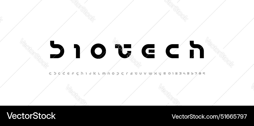 Abstract technology science bold digital font Vector Image