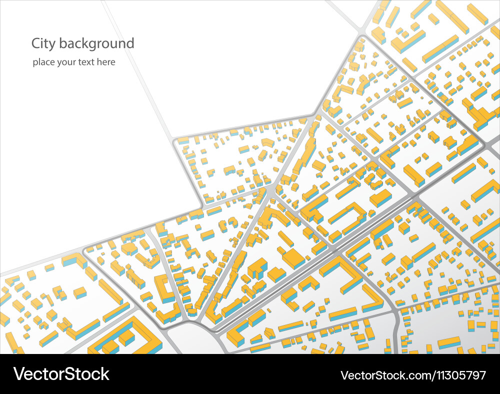 An imaginary district plan example of low-rise Vector Image