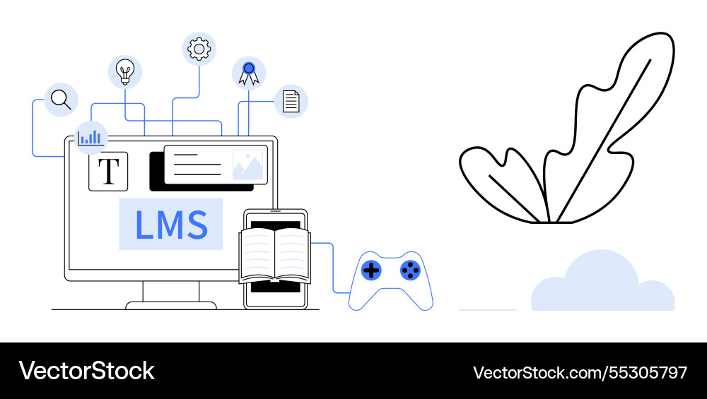 Comprehensive learning management system Vector Image