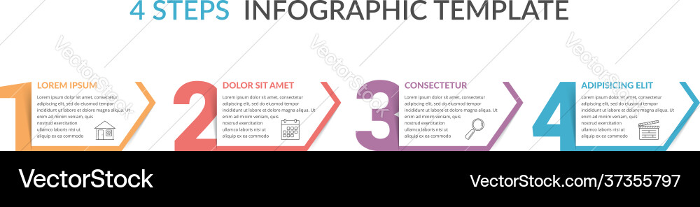 Four steps infographic template Royalty Free Vector Image