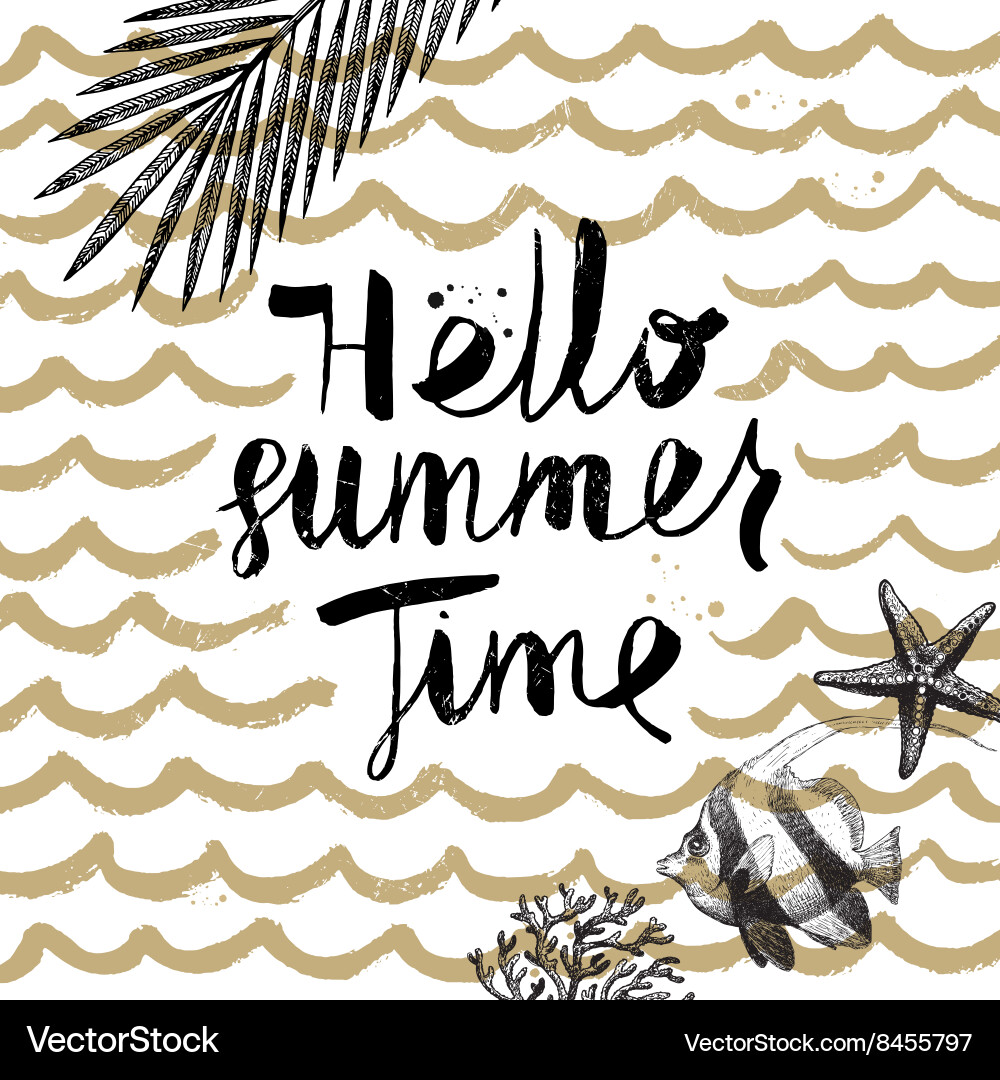 Hello summer time Royalty Free Vector Image - VectorStock