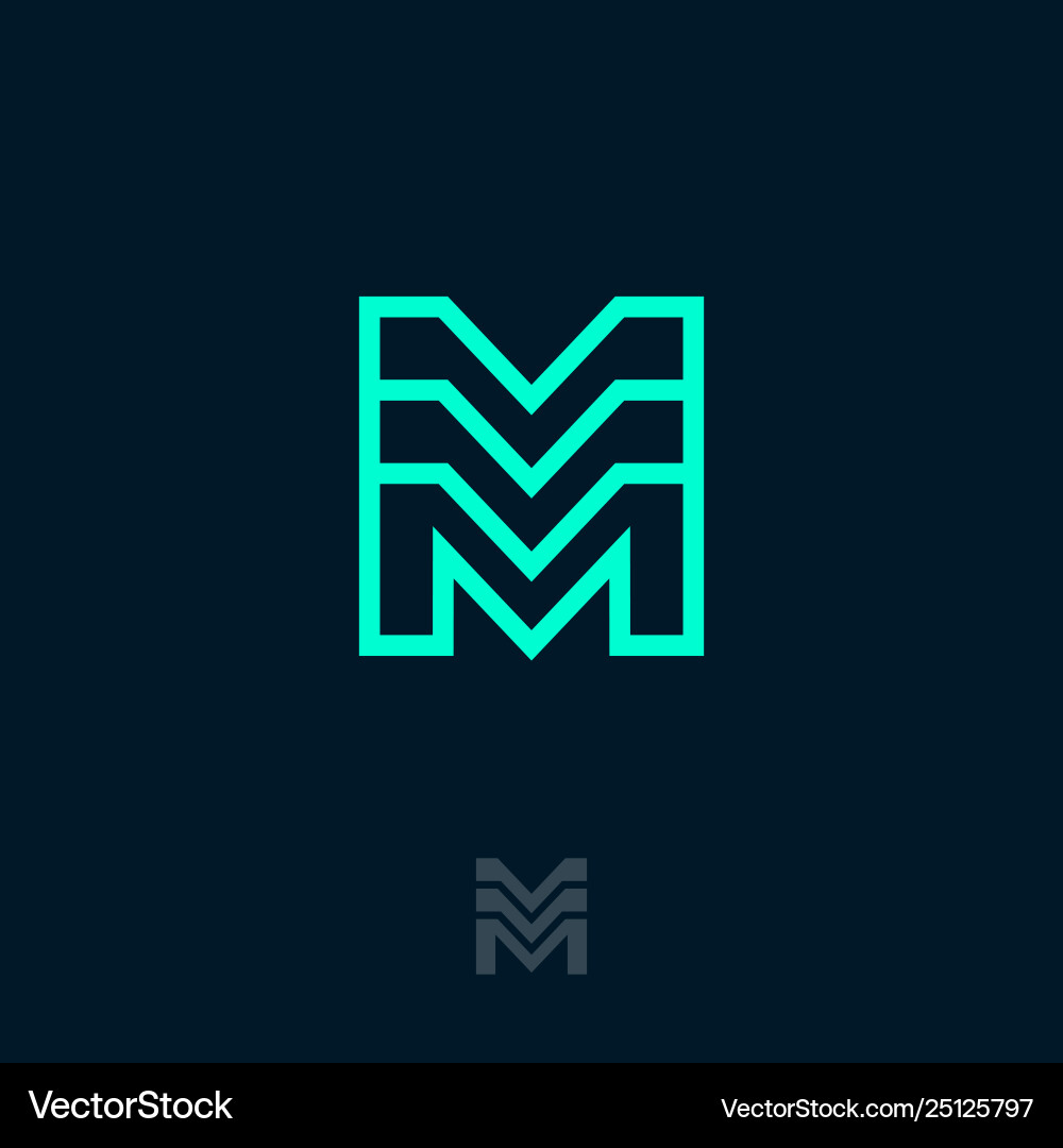 M monogram module emblem building logo Royalty Free Vector