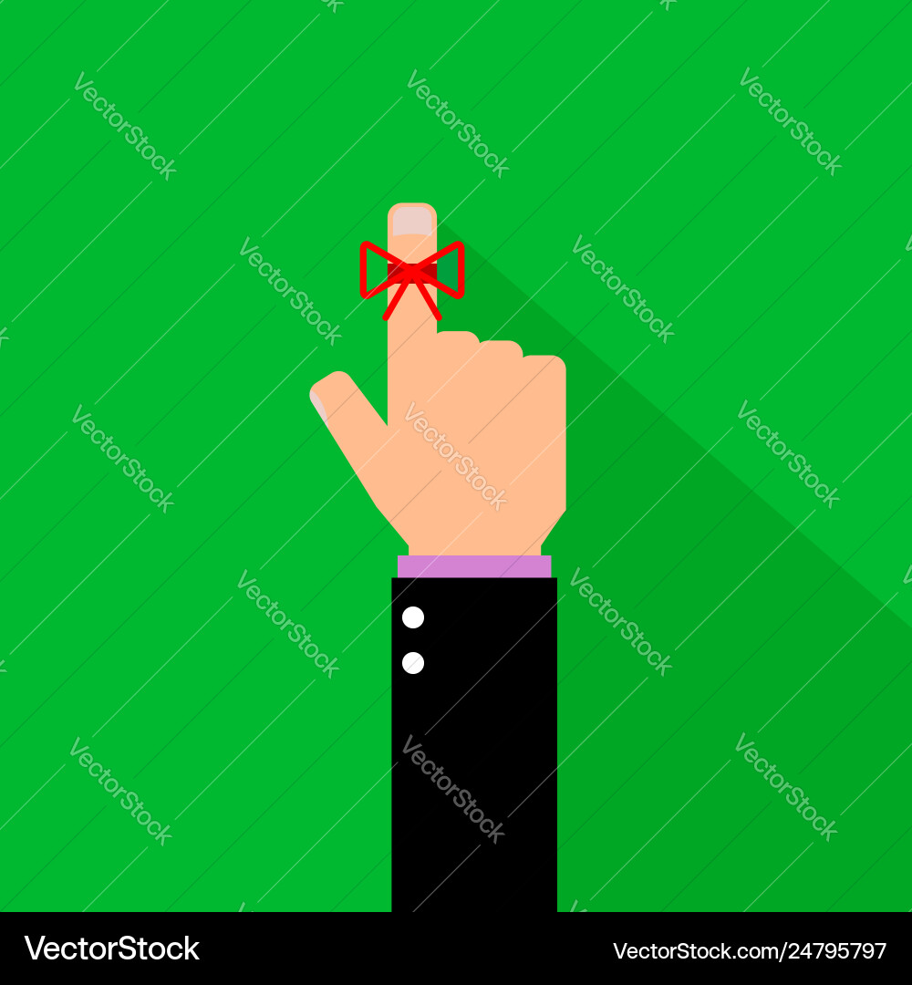 Reminder string in flat style Royalty Free Vector Image