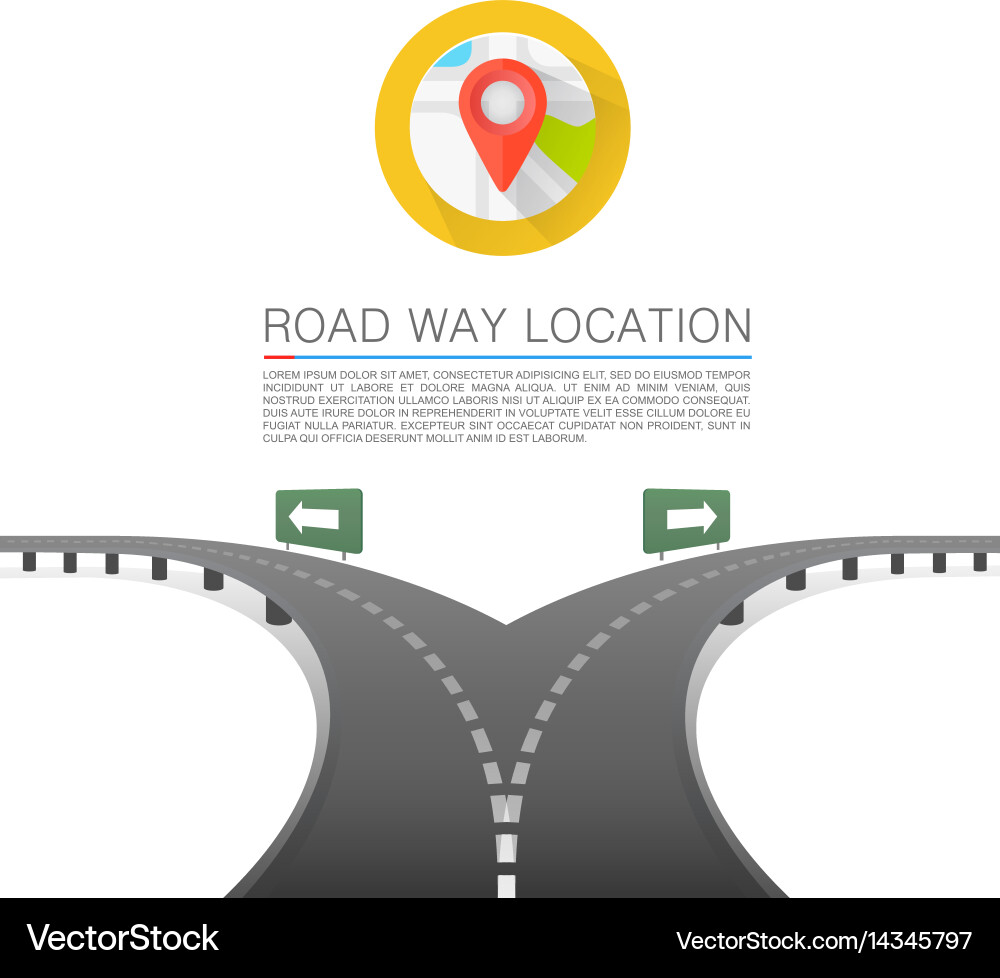 Road choice arrow cover way location Royalty Free Vector