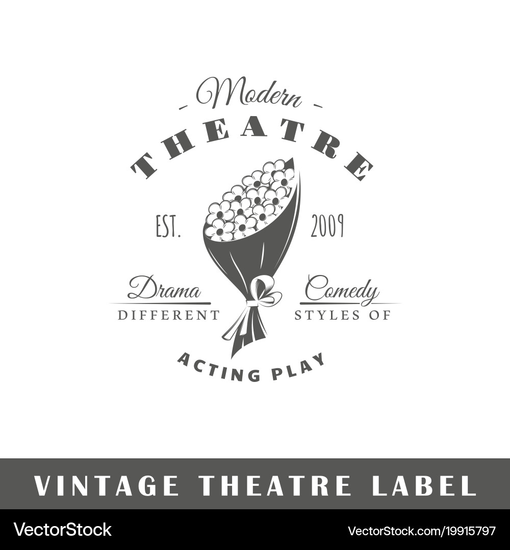 Theatre label Royalty Free Vector Image - VectorStock