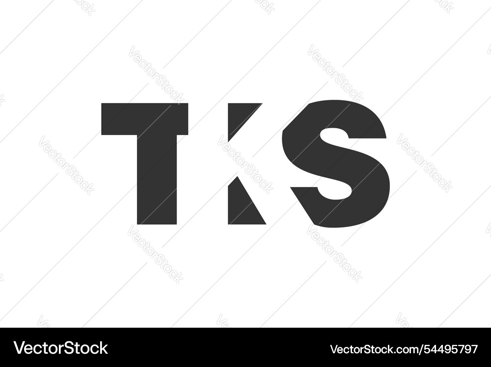Tks logo design initial letter t k s bold font Vector Image