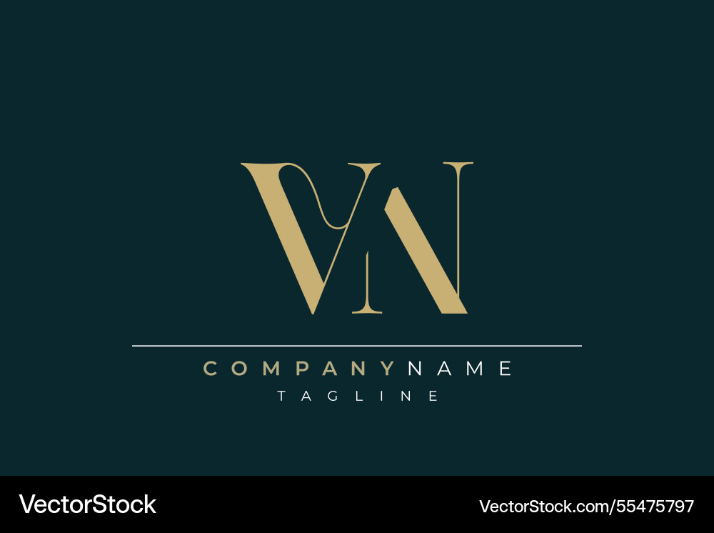 Vn abstract logo design Royalty Free Vector Image