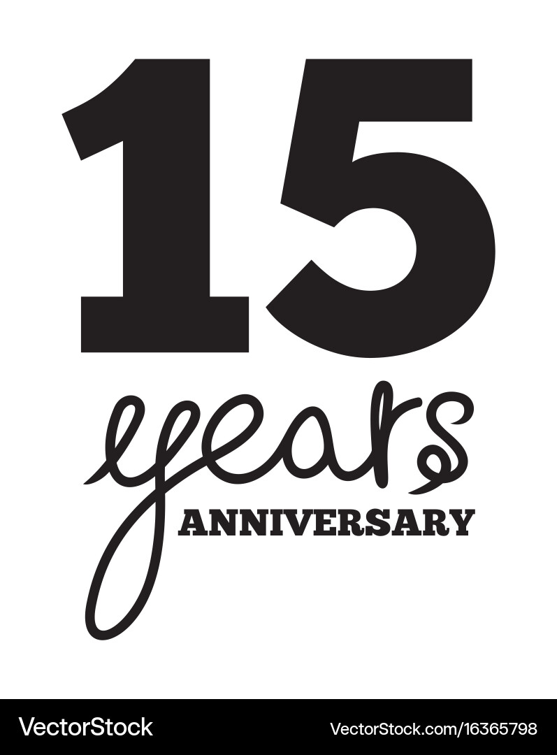 15 years anniversary Royalty Free Vector Image