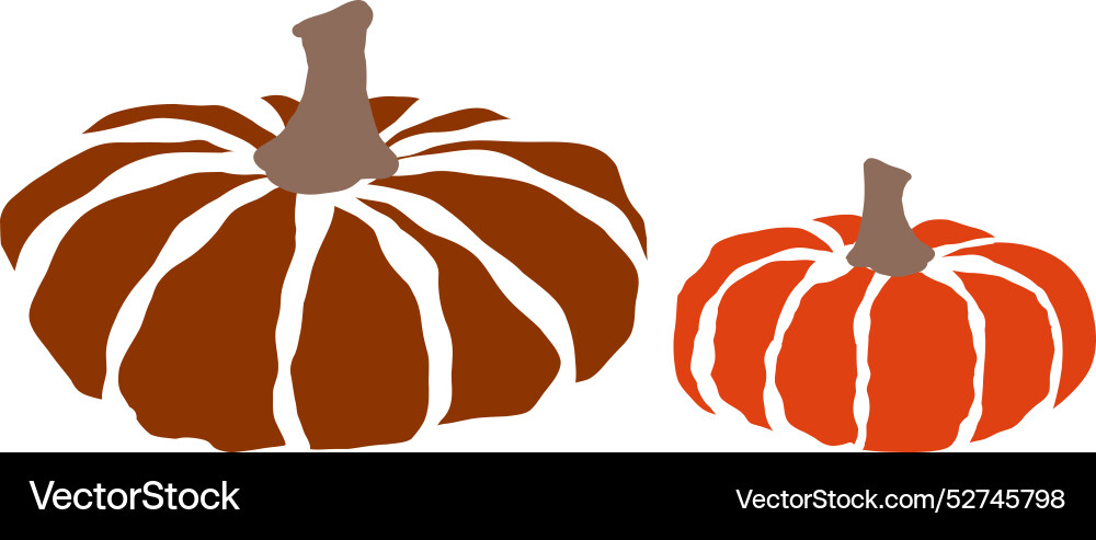 Charming pumpkin duo showcasing vibrant colors Vector Image