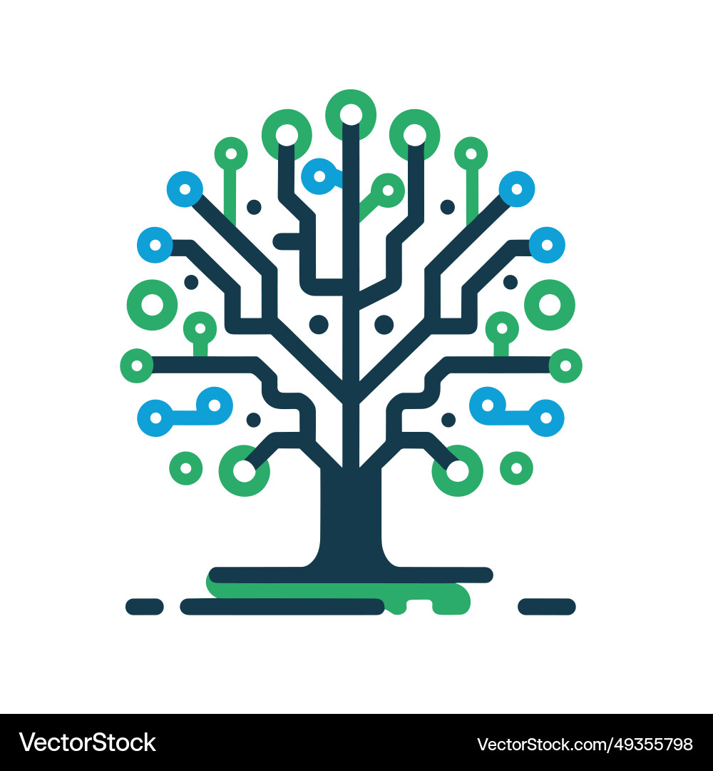 Digital transformation colorful line logo Vector Image