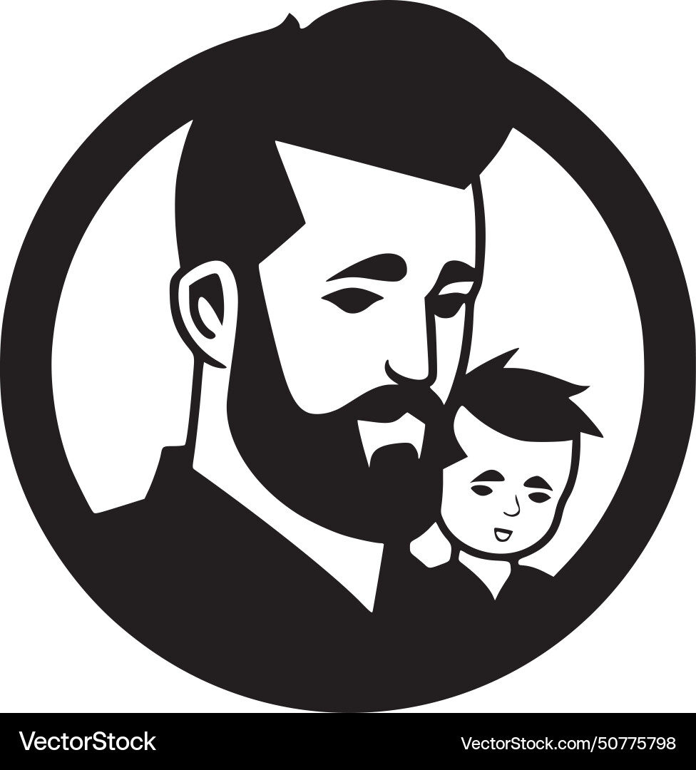 Father - minimalist and flat logo Royalty Free Vector Image