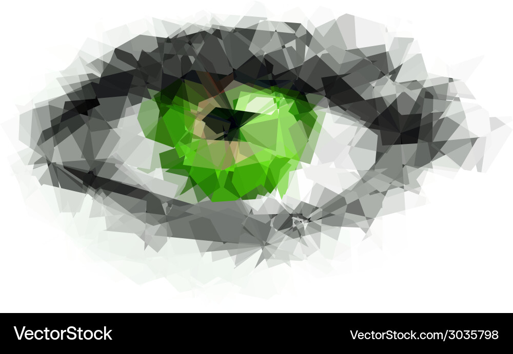 Female eye created from polygons Royalty Free Vector Image