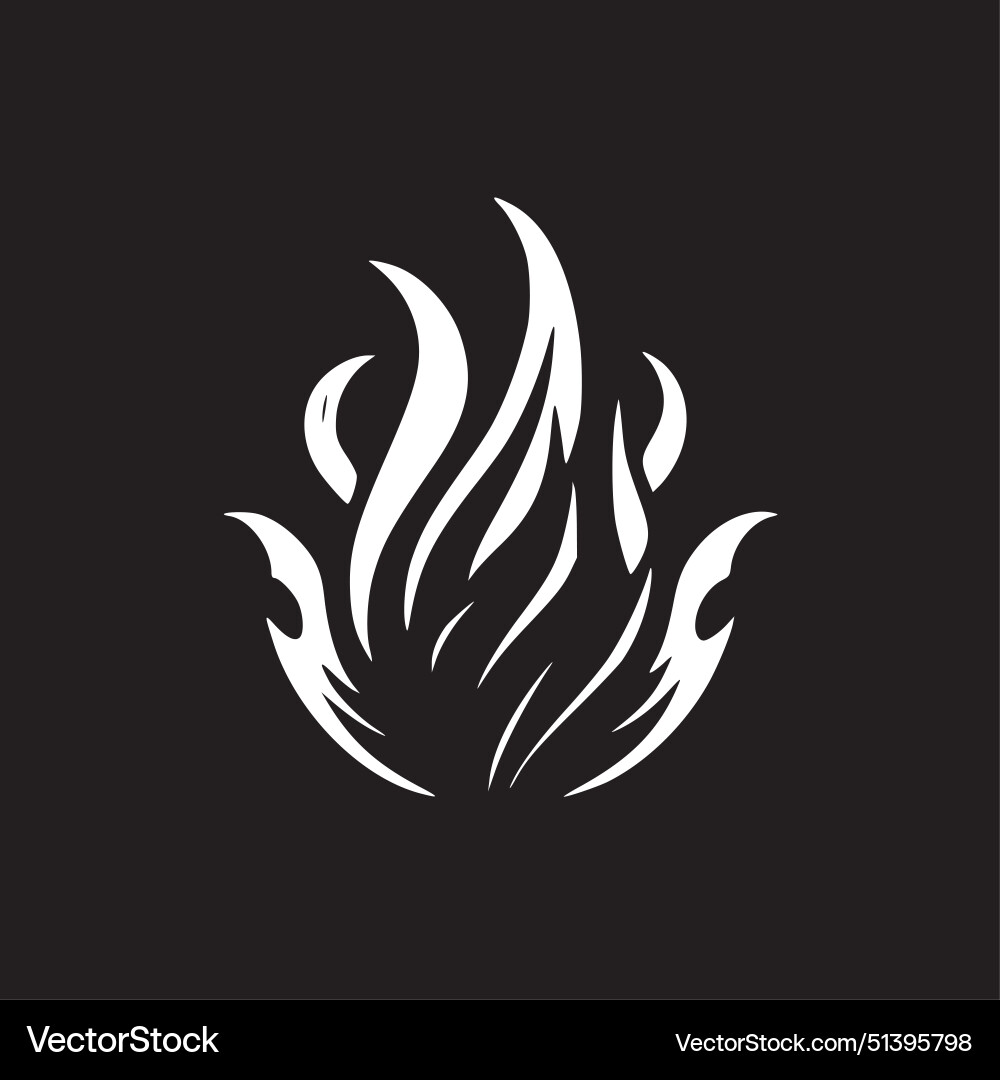 Fire - black and white Royalty Free Vector Image