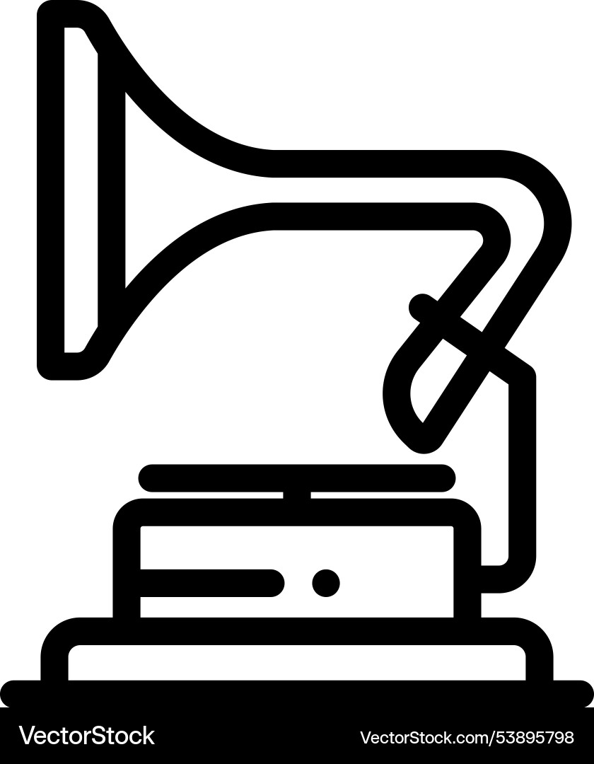 Gramophone icon thin linear style design isolated Vector Image