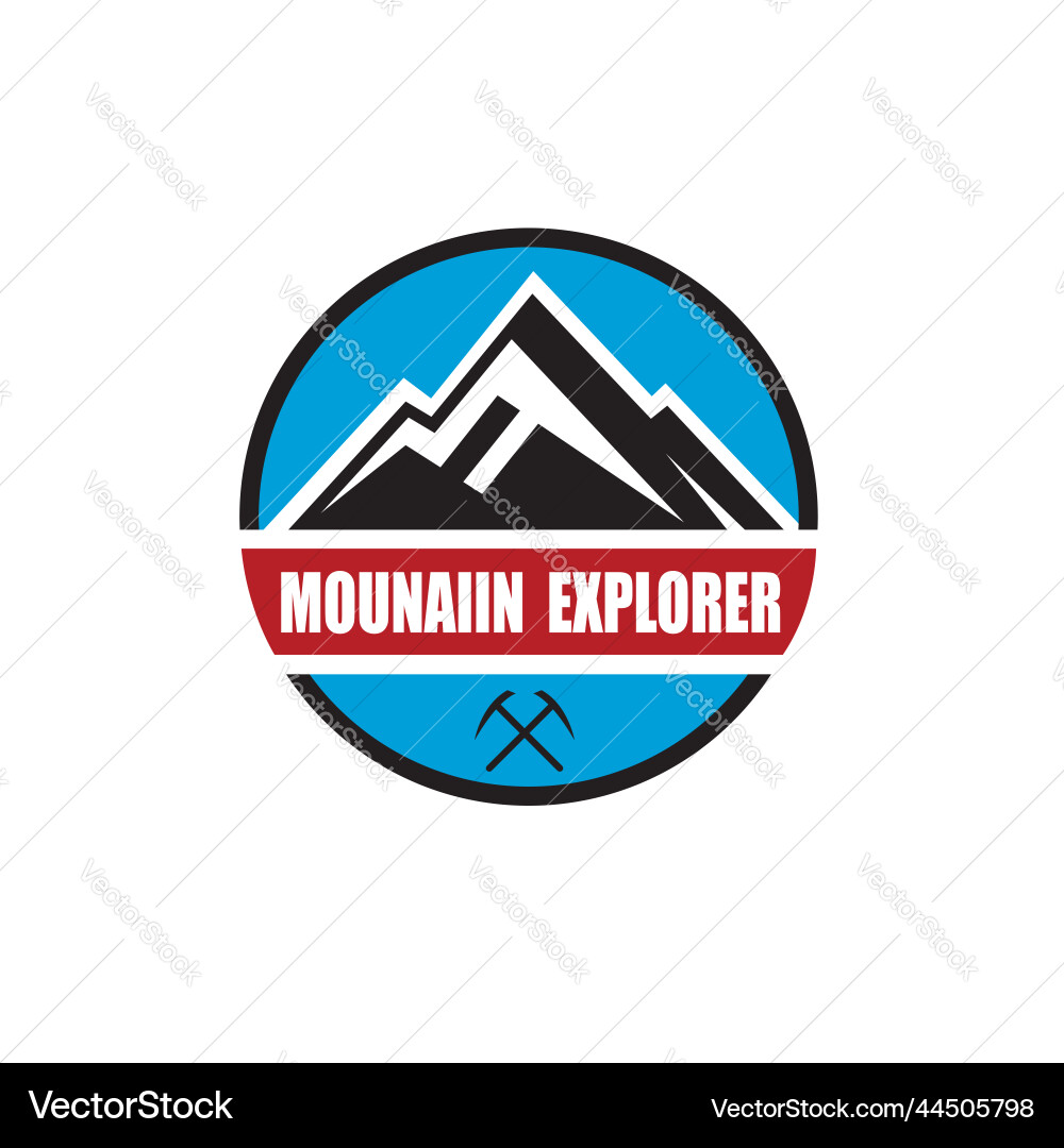 Mountain range emblem Royalty Free Vector Image