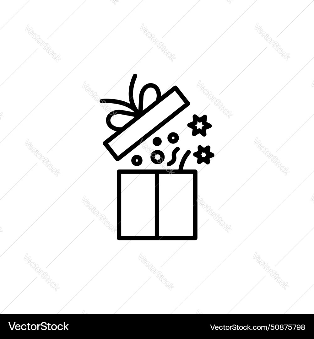 Open gift box icon set of surprise Royalty Free Vector Image