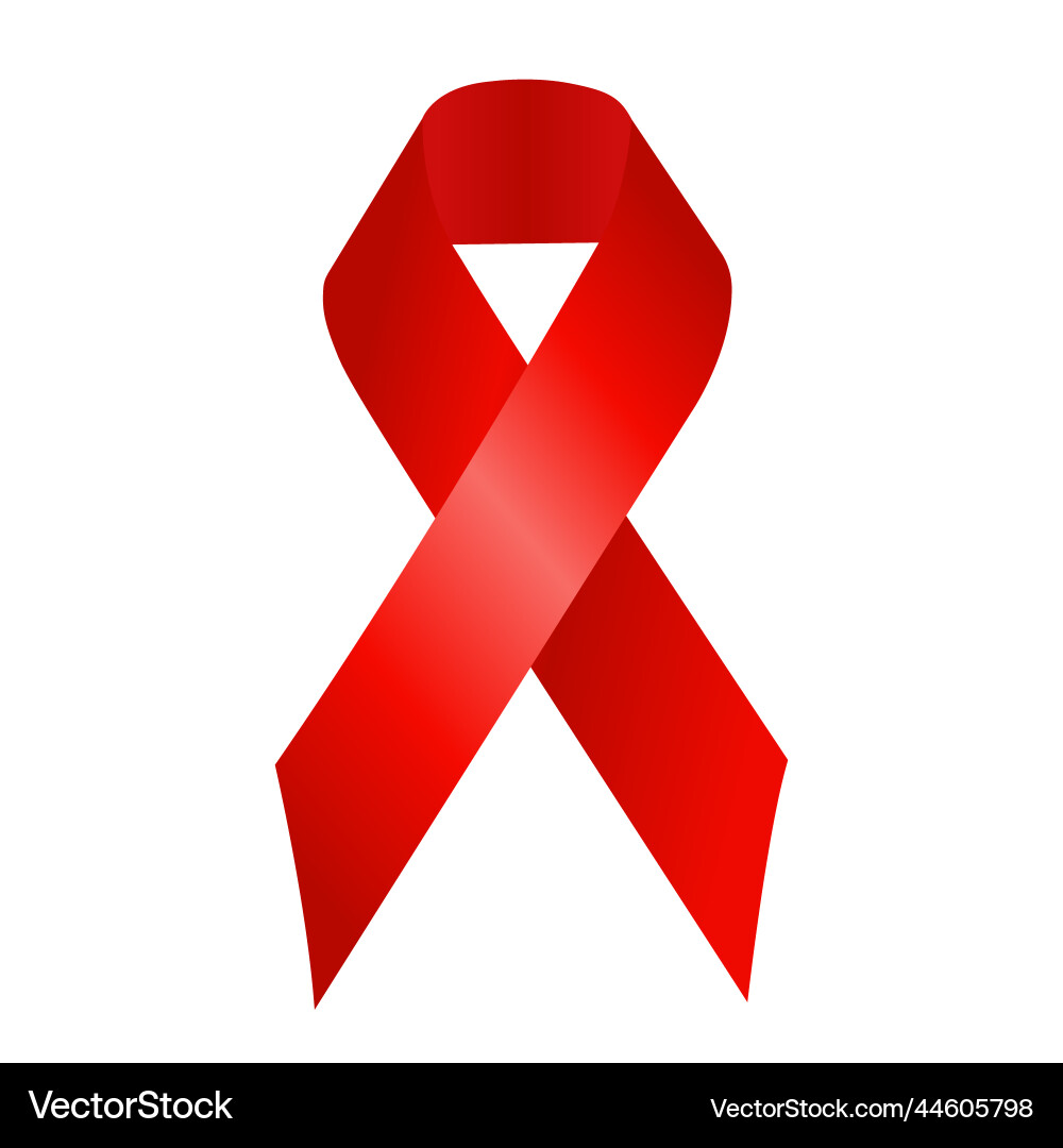 Red ribbon hiv Royalty Free Vector Image - VectorStock