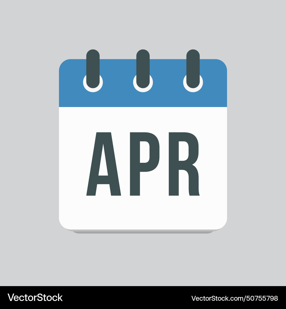 Template icon page calendar month april Royalty Free Vector