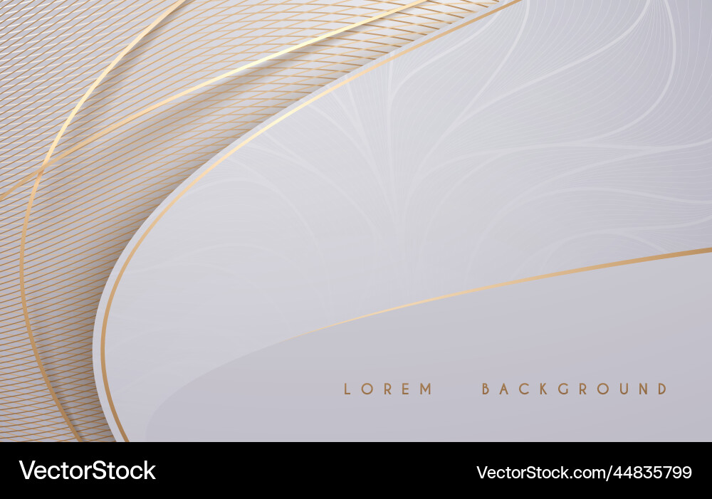Abstract white and gold shapes Royalty Free Vector Image