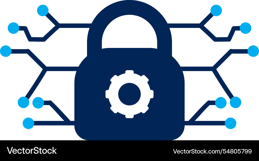 Artificial intelligence data security Royalty Free Vector