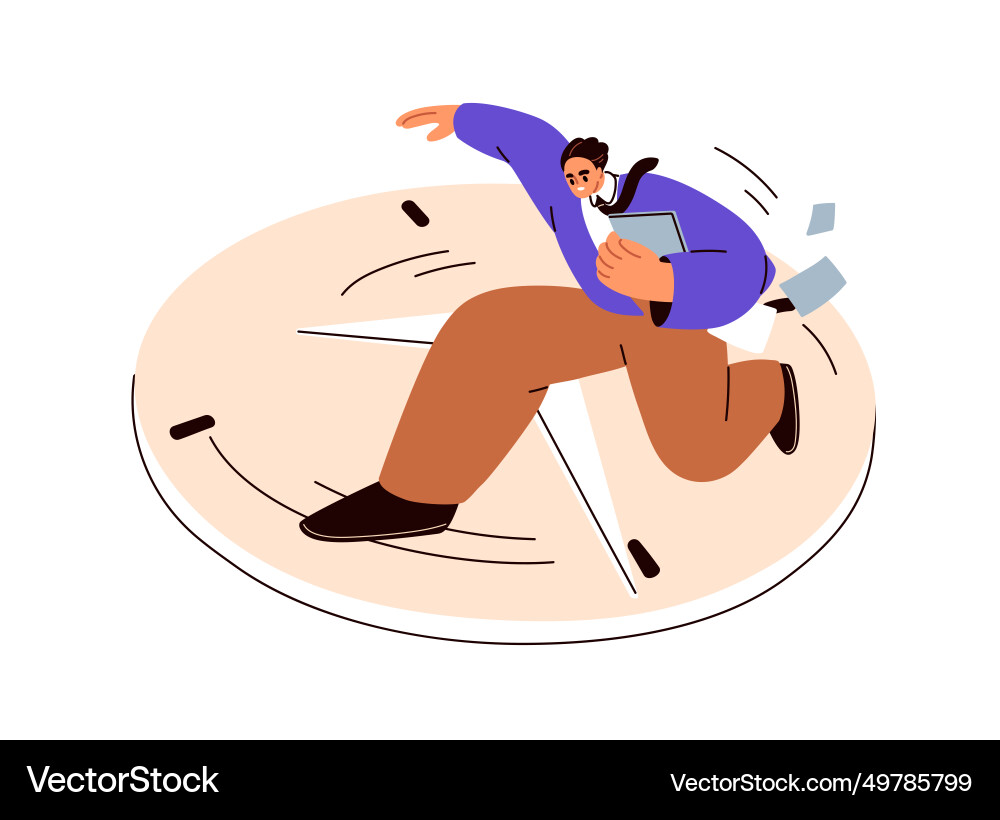 Deadline pressure and bad time-management concept Vector Image