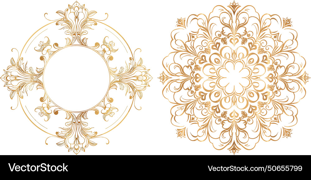 Decorative line art frames for design template Vector Image