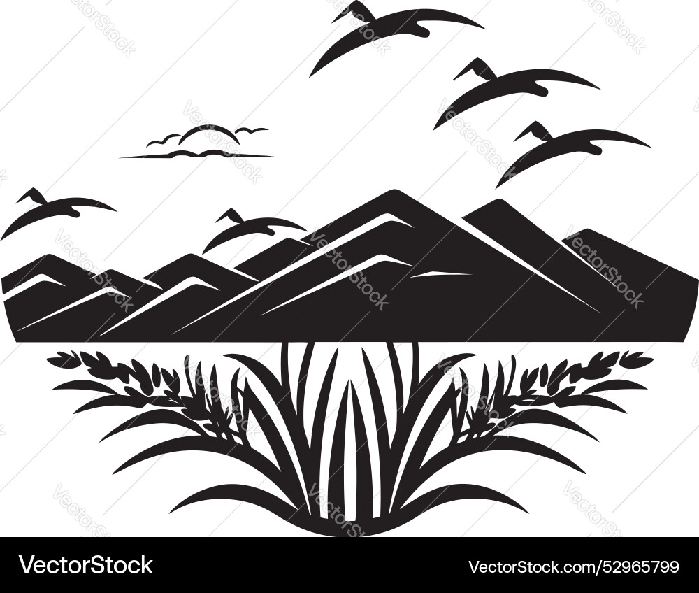 Harvest haven rice field logo design lush Vector Image