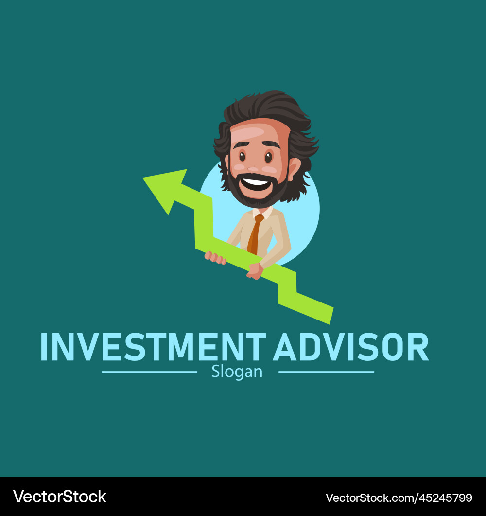 Investment advisor mascot logo Royalty Free Vector Image