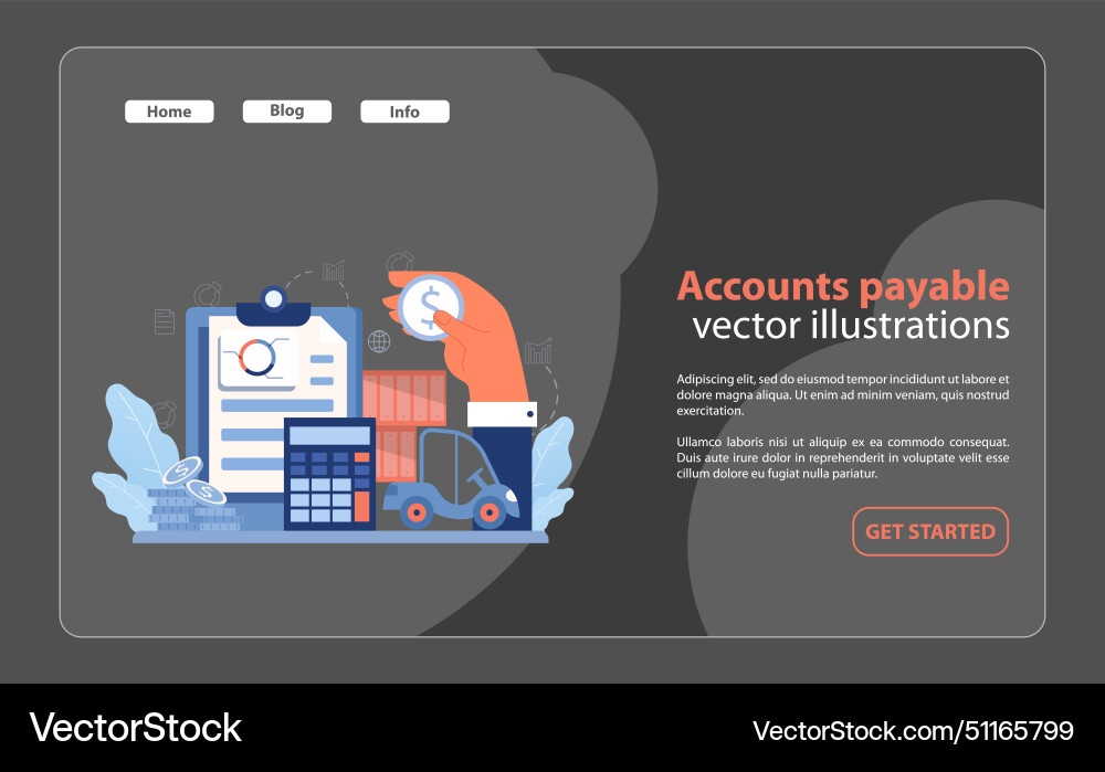 Management of accounts payable process Royalty Free Vector