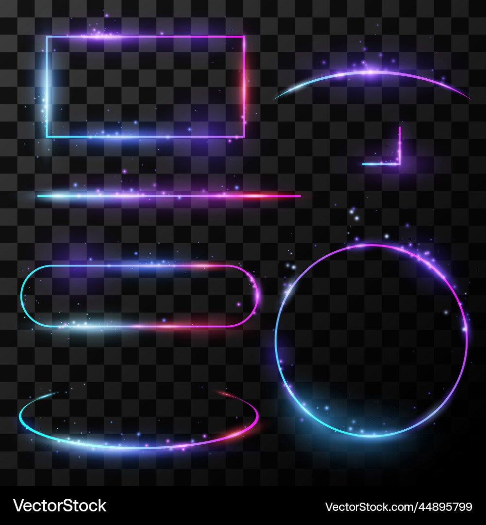 Neon Light Frames - Abstract Glow Royalty Free Vector Image