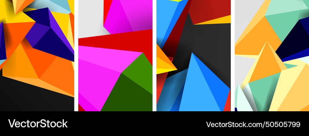Triangle abstract concepts poster set Royalty Free Vector