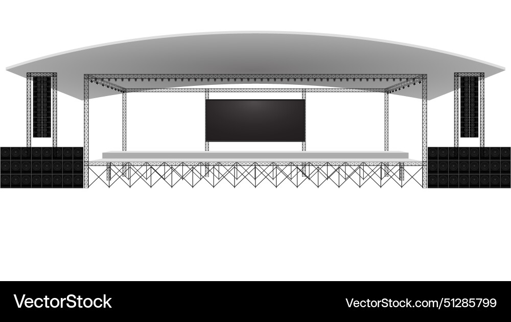 White stage and speaker with spotlight on the trus