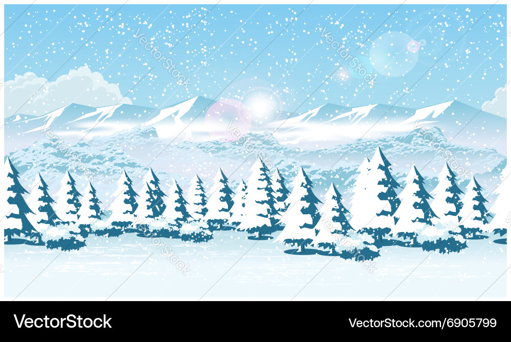 Winter forest Royalty Free Vector Image - VectorStock