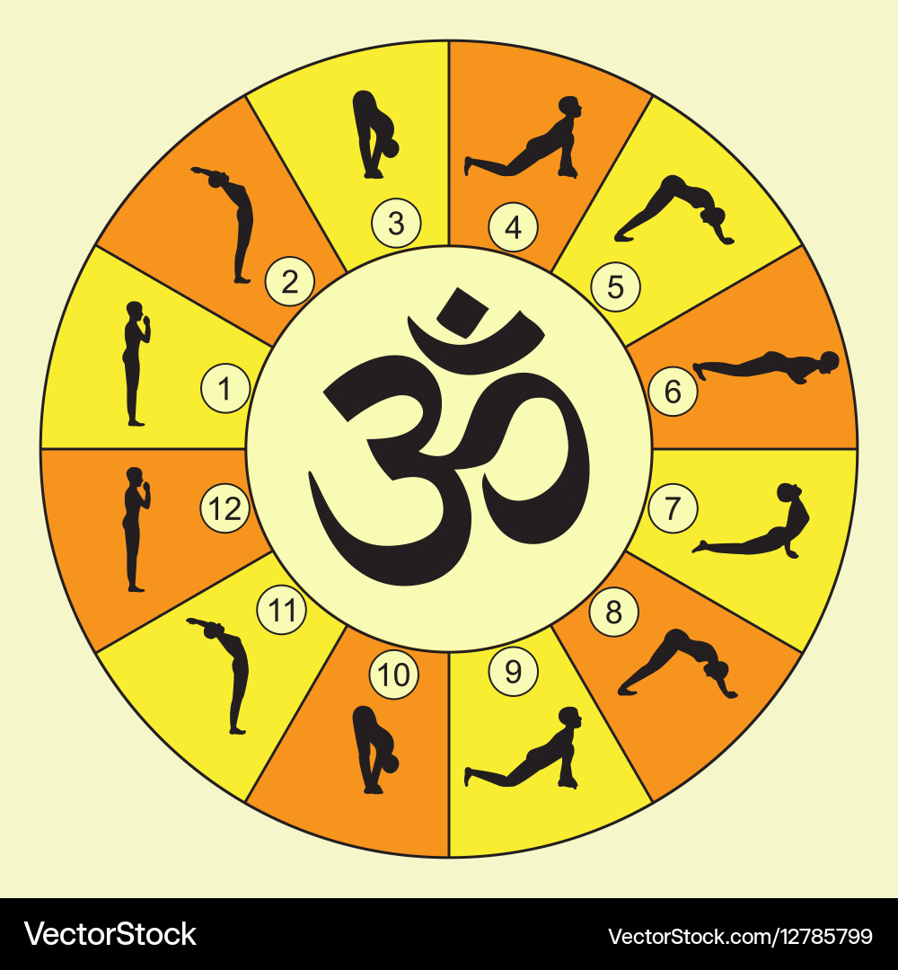 Yoga exercise sun Royalty Free Vector Image - VectorStock