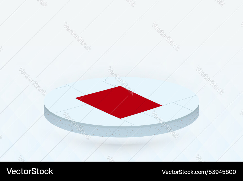 3d isometric map highlighting wyoming in red Vector Image