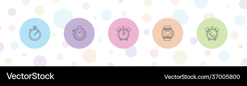 5 clock icons Royalty Free Vector Image - VectorStock