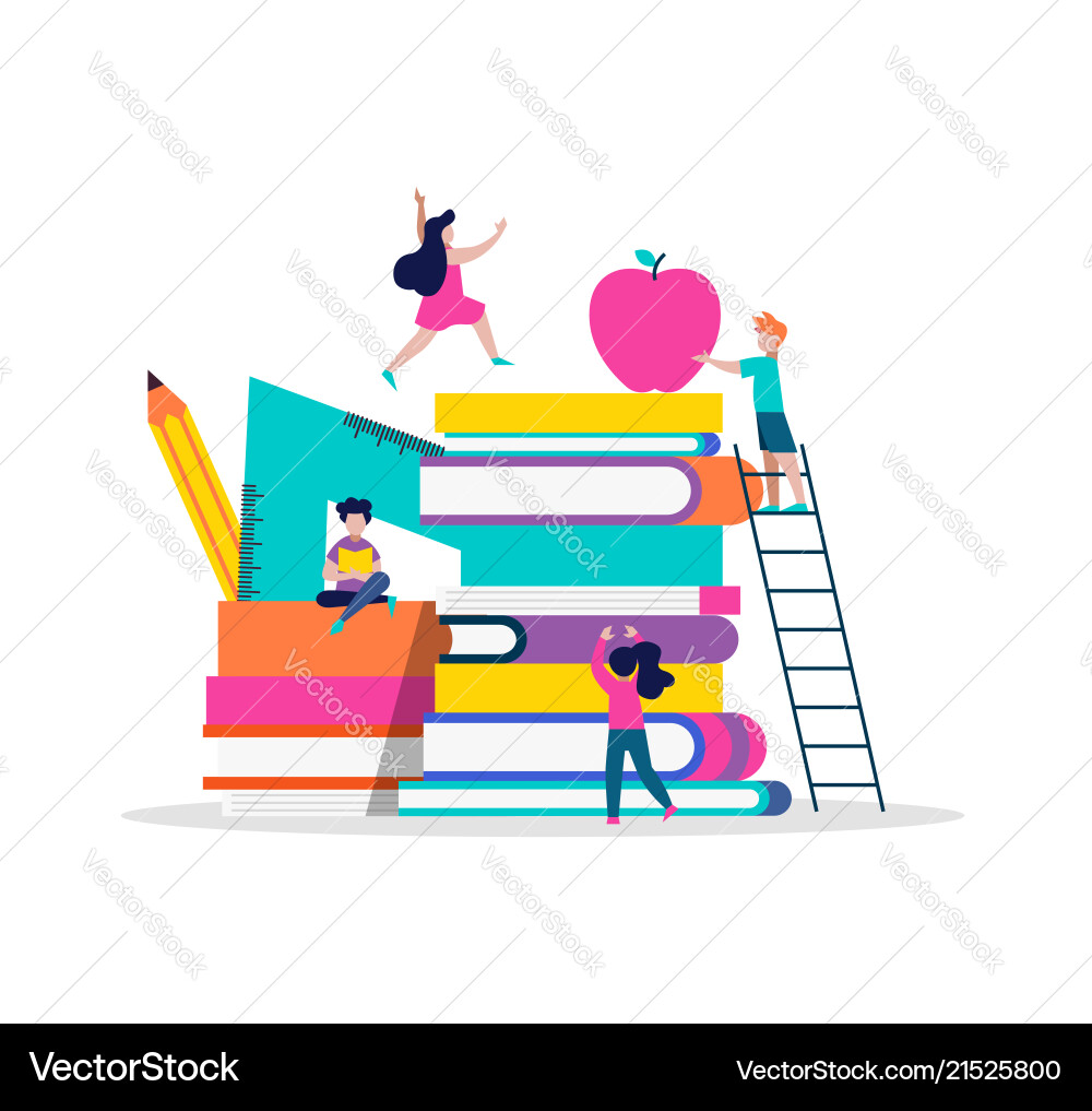 Children playing books for education concept Vector Image